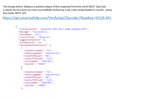 Zip Code Lookup API | Real-Time RESTful Service | SmartSoft DQ